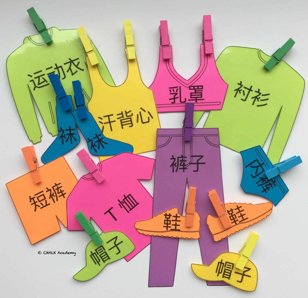 Multilingual Clothing Flashcards for Pretend Play & More {Free Printable}