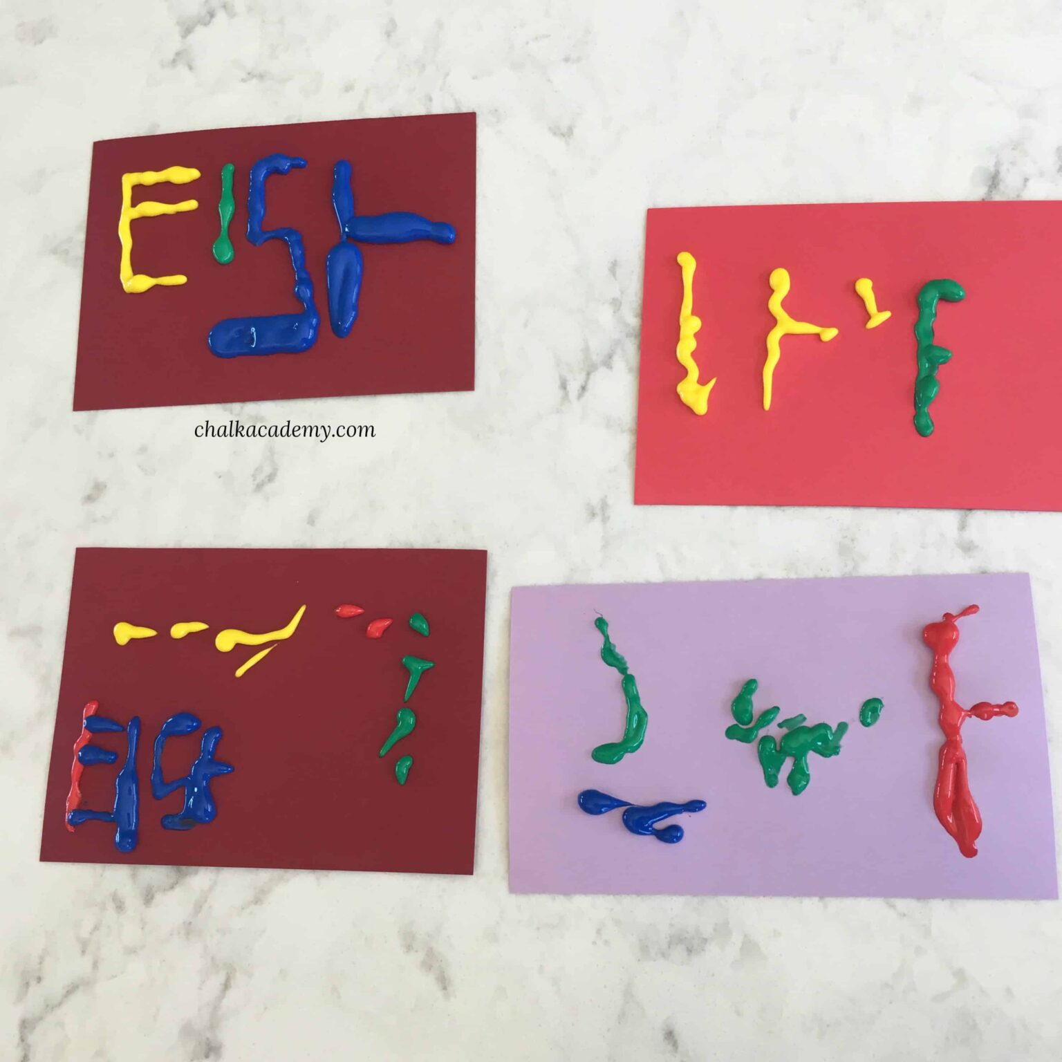 Puffy Paint Letters: How to Make Tactile Chinese and Korean Flashcards