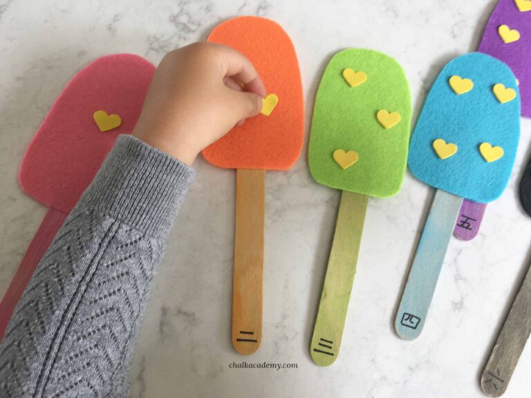 Number Matching Popsicles - Playful Way to Learn Basic Counting