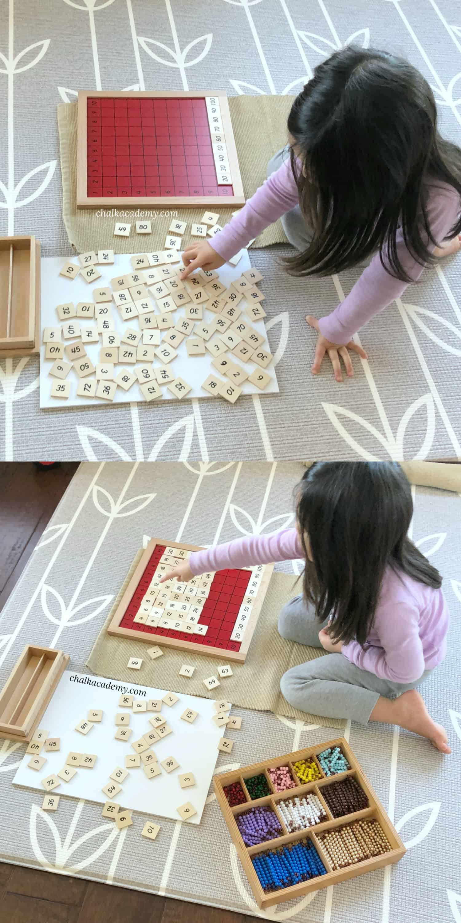 Montessori Pythagoras Board and Bilingual Multiplication Chart