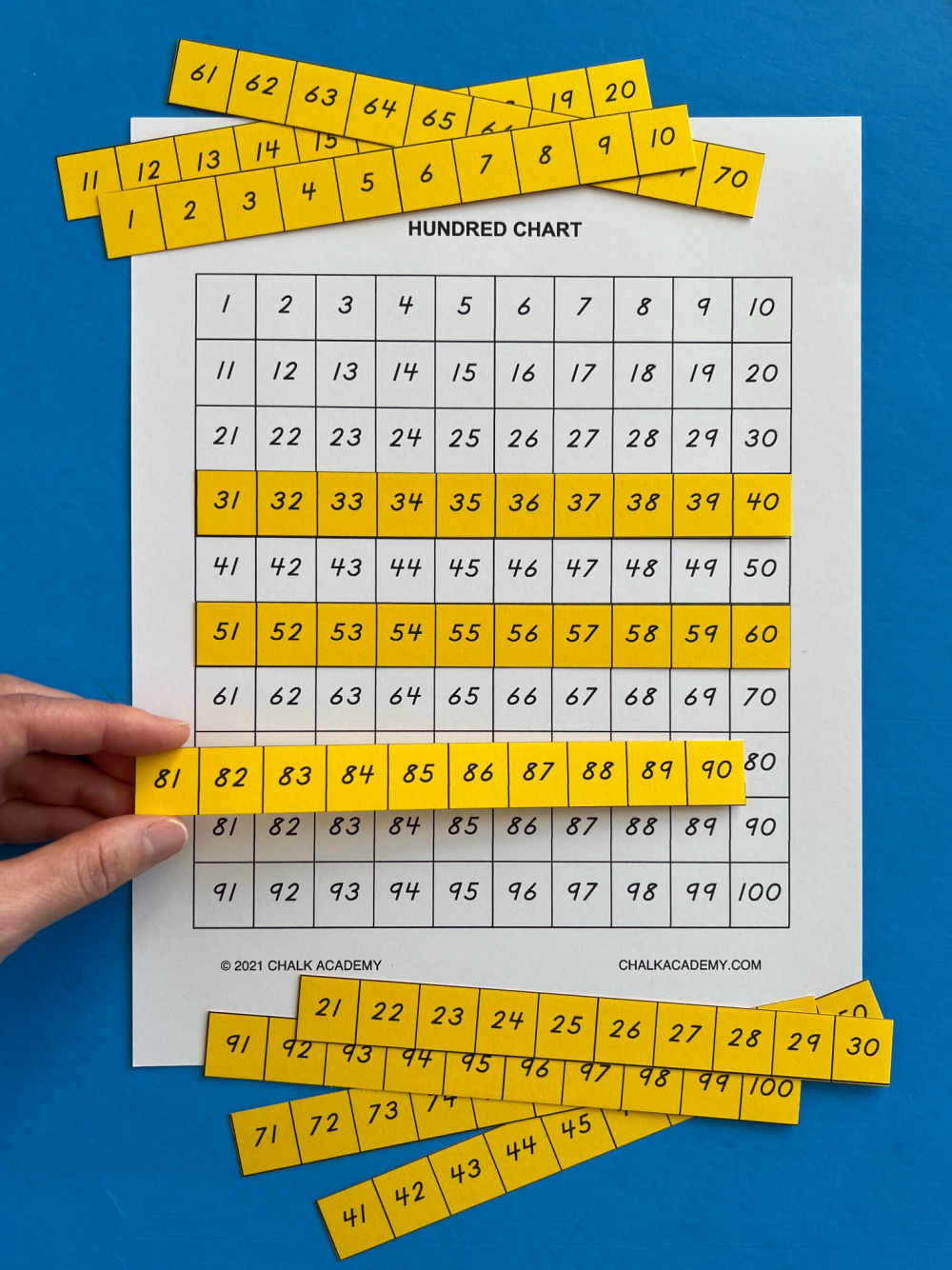 Hundred Chart with 15 Fun Math Games (English, Chinese, Korean)