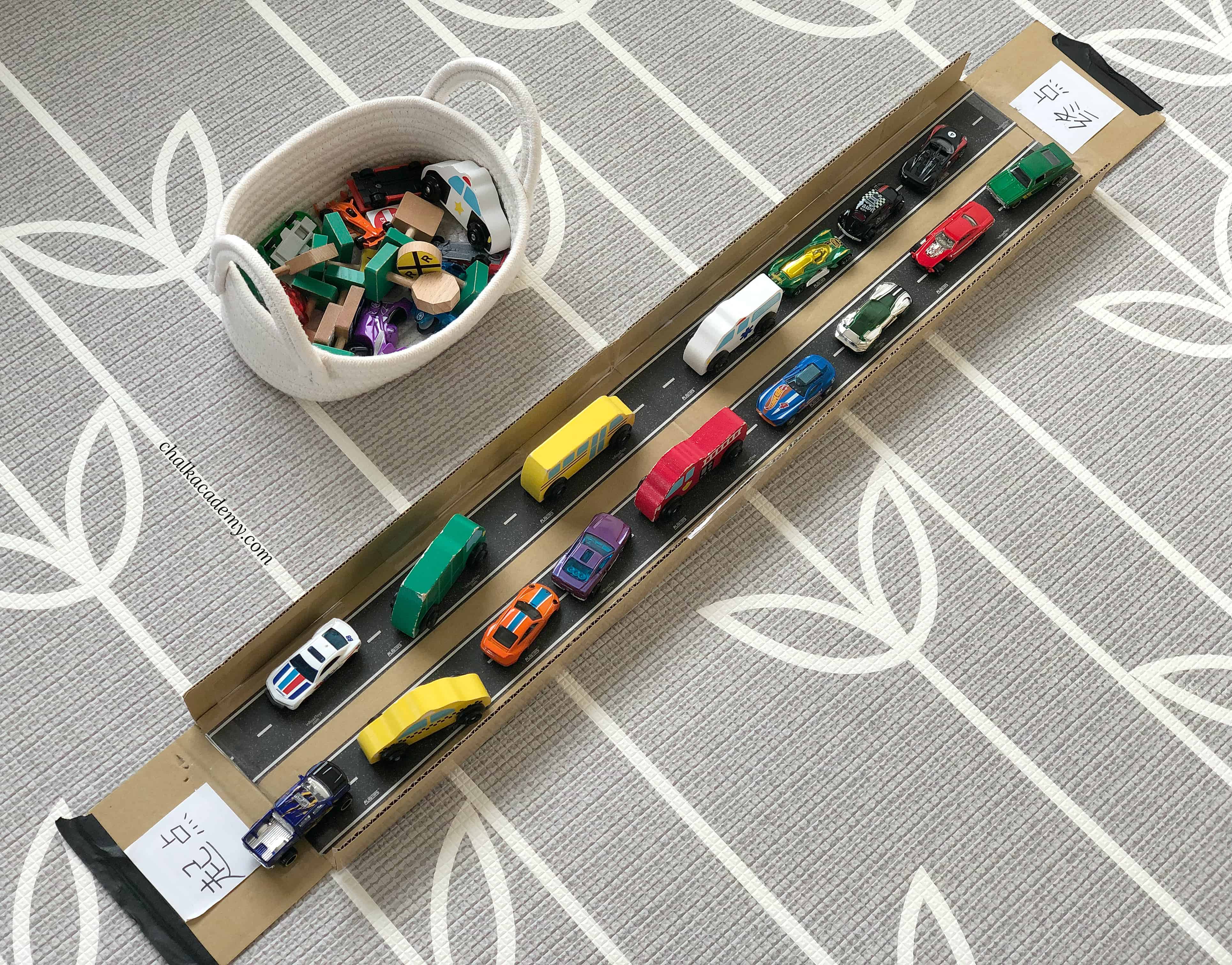 Cardboard Car Ramp - Play While Learning Vehicle Names