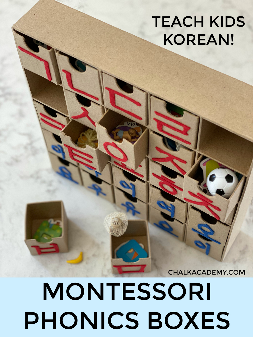 Korean Montessori Alphabet Phonics Boxes, Tactile Letters, Teaching Tips