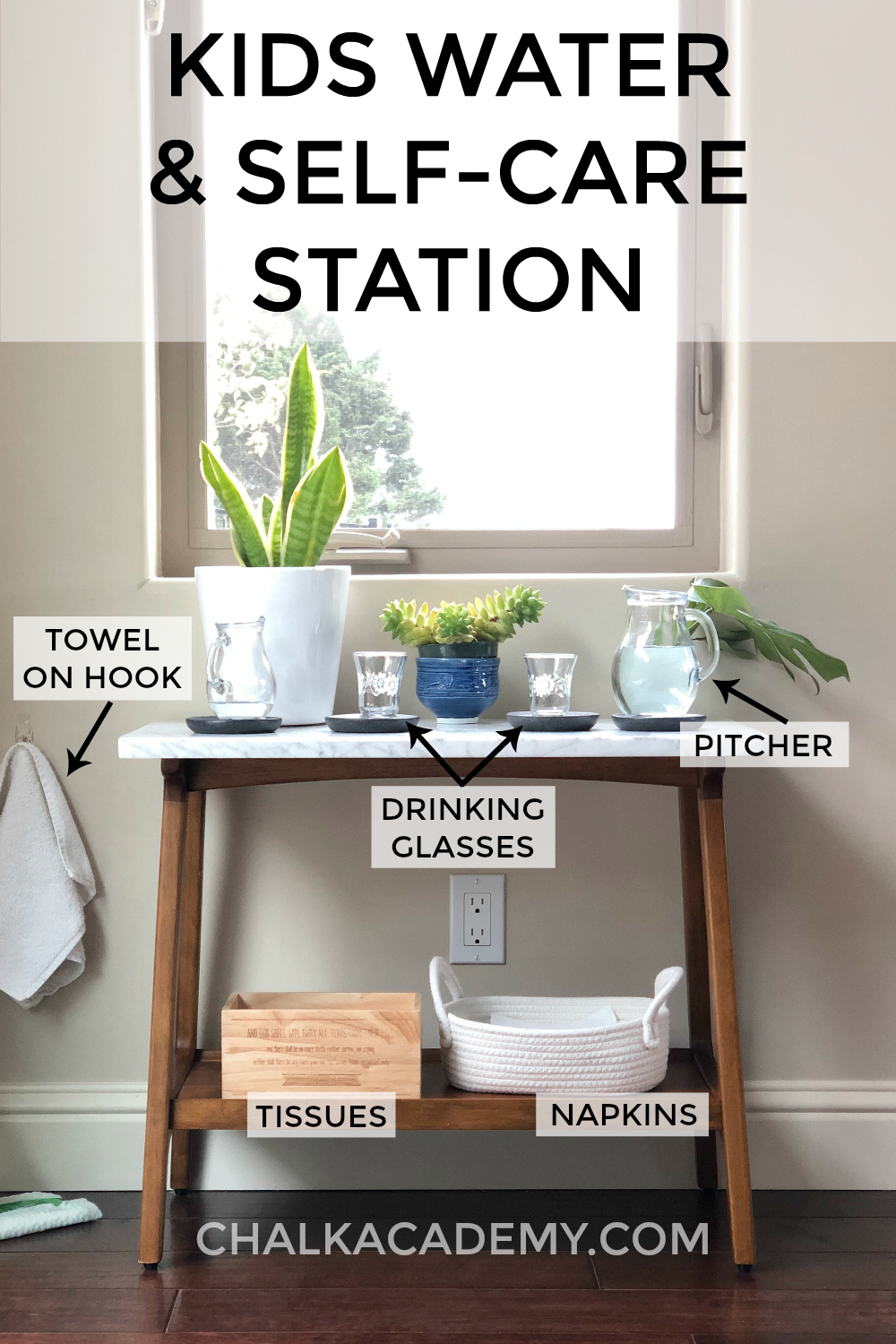 Kids Water, Snack, and Self-Care Station Makes Life Easier for Everyone