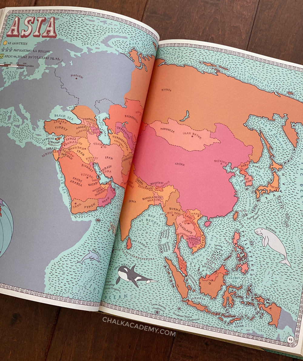 Geography World Map Atlas Books for Kids in Chinese and English